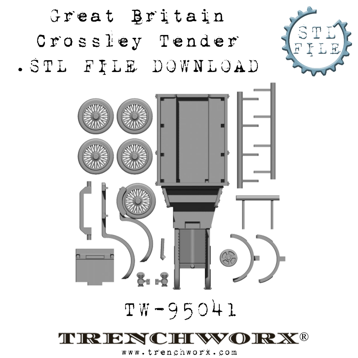 British Crossley Tender .STL Download – Trenchworx
